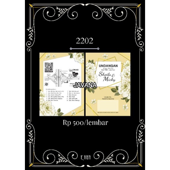 Jual ERBA 2202 UNDANGAN NIKAH MURAH BLANGKO+PLASTIK PER PACK ISI 50 PCS ...