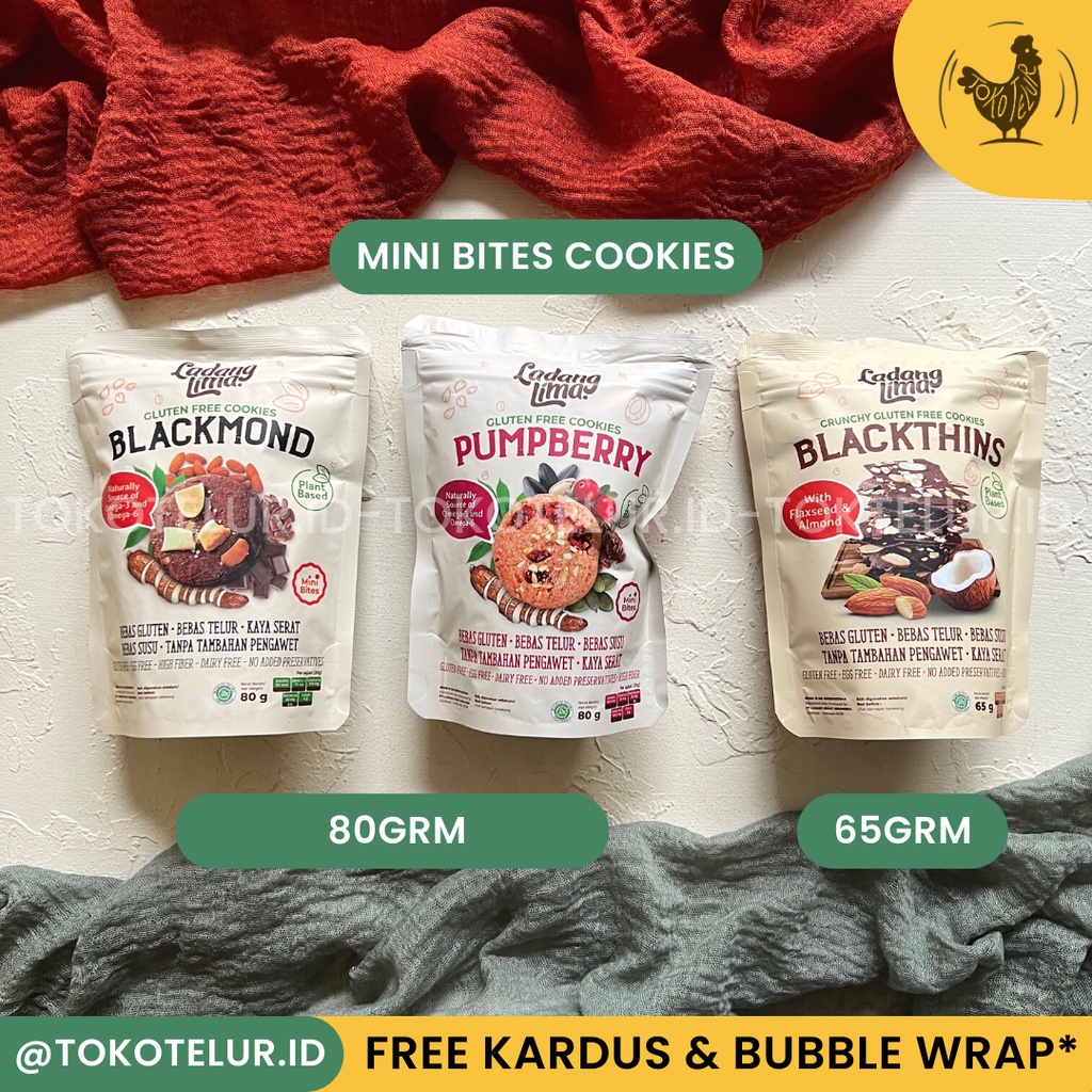 Jual LADANG LIMA - MINI Bites Cookies GLUTEN FREE | Snack Healthy ...