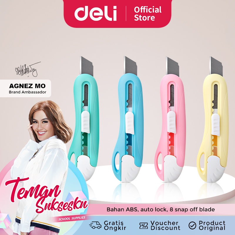 Jual Deli Cutter Sekolah, Design untuk Anak-anak, Bahan ABS, Silet 55mm ...