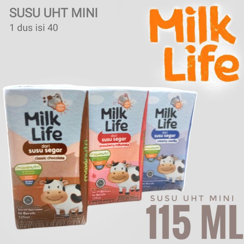 Jual Milk Life susu segar UHT 115ml khusus gosend | Shopee Indonesia