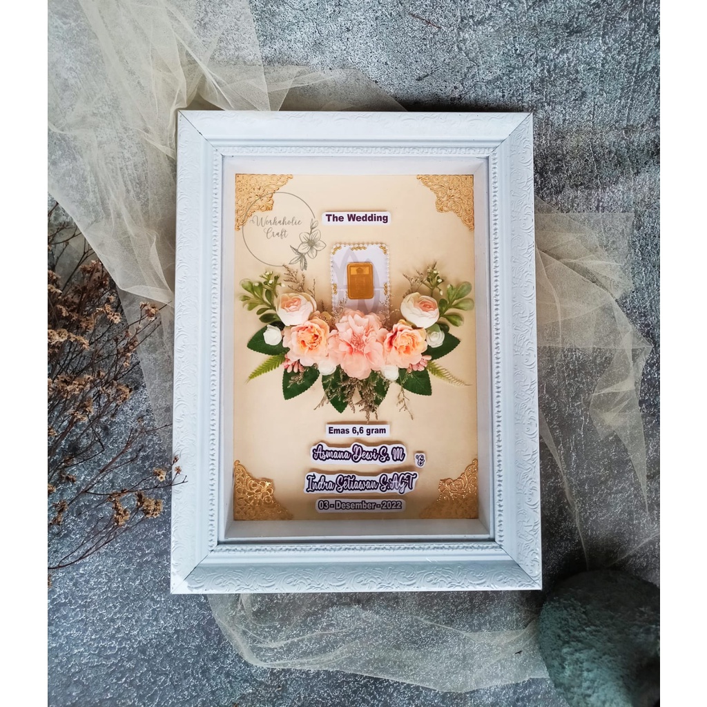 Jual Mahar Mewah Frame Mahar Bingkai Putih Ukir Pernikahan Mahar Uang ...
