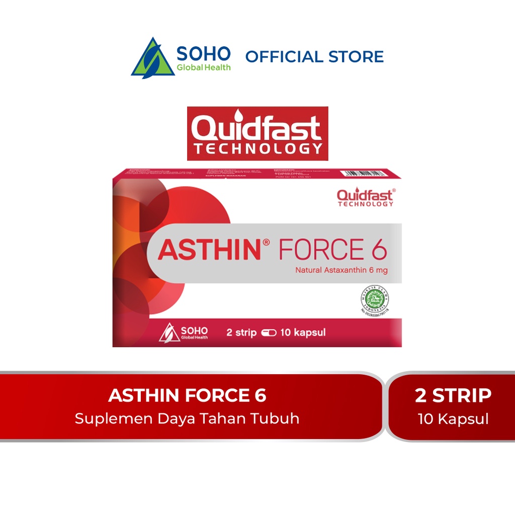 Jual Asthin Force 6 Suplemen Antioksidan + Healthy Skin isi 2 Strip @10 ...