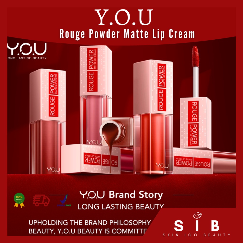 Jual YOU Rouge Power Matte Lip Cream Matte Finish Tahan Lama Nourishing ...
