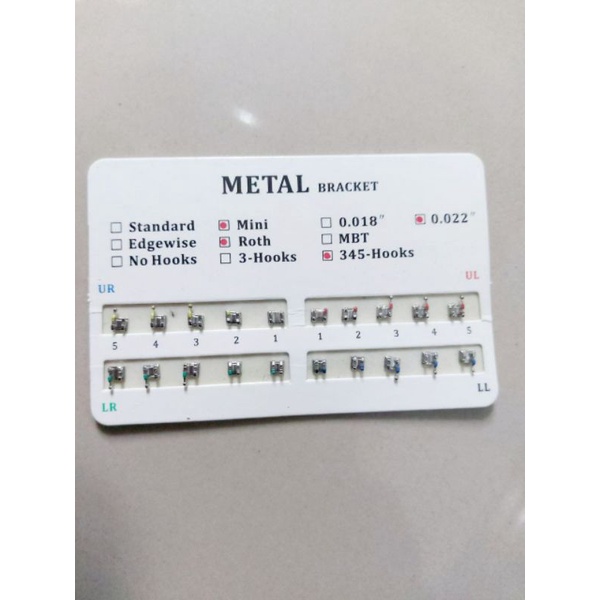 Jual Metal bracket Mini Roth Hook 345 Slot 022 Behel gigi Fancy amplop ...