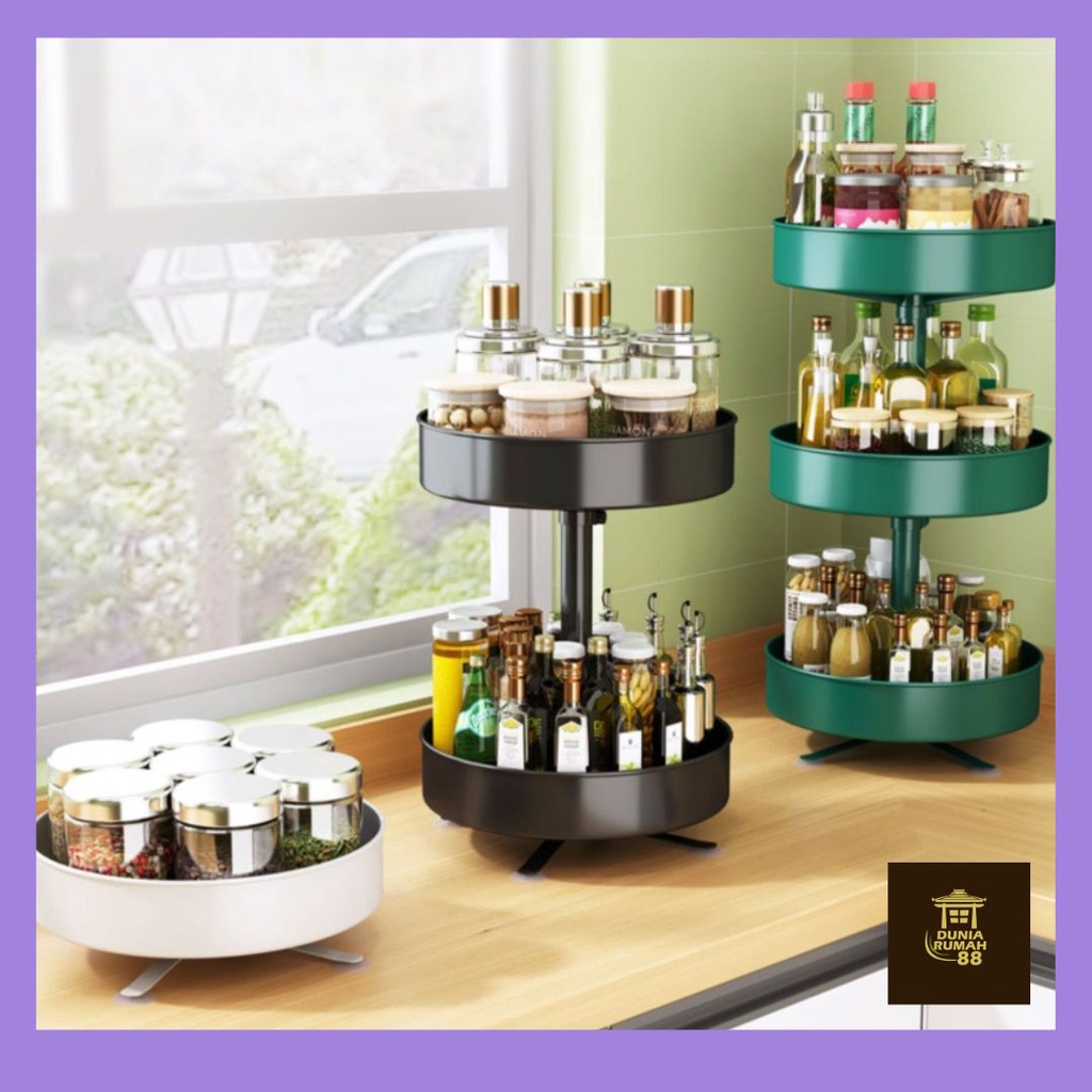 Jual Rak Dapur Bertingkat Rak Bumbu Berputar 360° Dapur Dapat Diputar ...