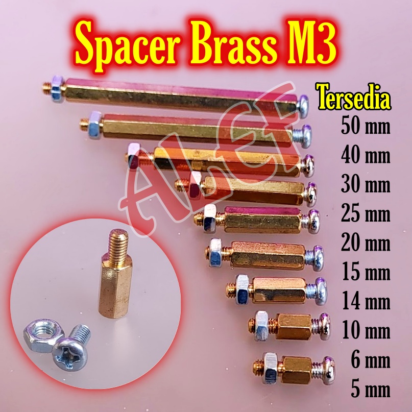 Jual 5-10Pcs spacer 3 x 5 6 10 14 16 20 25 30 40 50 spiser mur baut ...