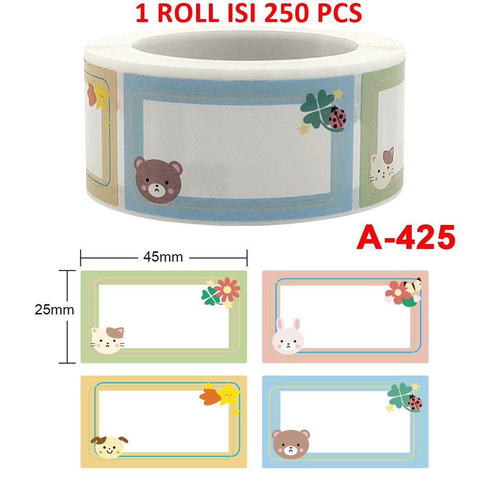 Jual KHATIN (SLN01) Stiker Sticker Label Nama Persegi Panjang isi 250 ...