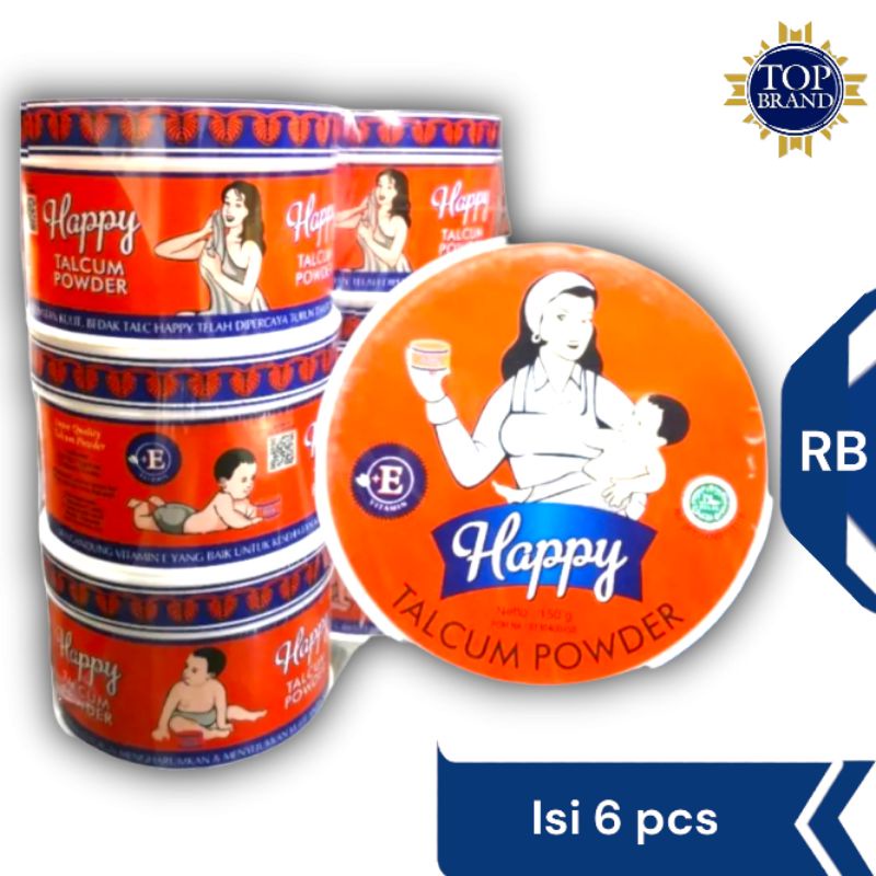 Jual Bedak Bayi Happy Harga per pak isi 6 pcs | Shopee Indonesia