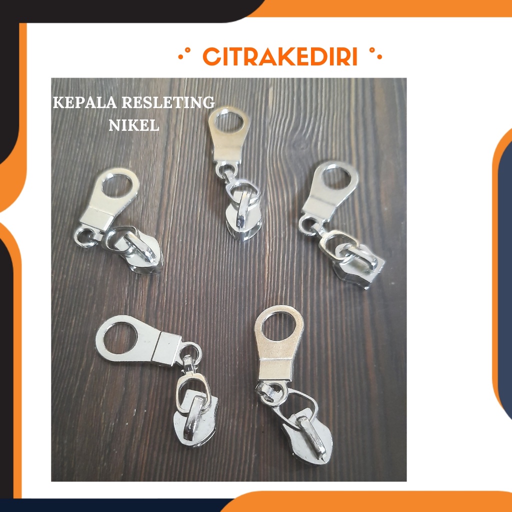 Jual Kepala Resleting Borgol Bulat lonjong Rantai Uk 5 untuk resleting ...