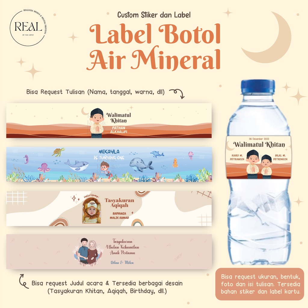 Jual Label Botol Aqua/ Label Air Mineral Custom | Shopee Indonesia