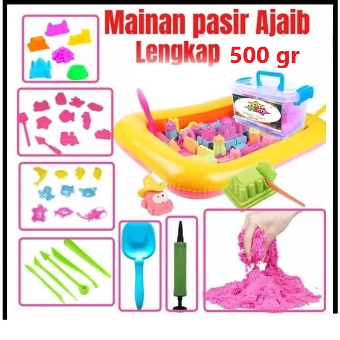 Jual Mainan Anak Pasir Ajaib - Magic Sand murah - Paket Lengkap 500 gr ...