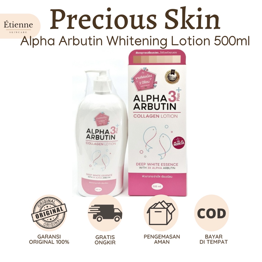 Jual Precious Skin Alpha Arbutin 3 Plus Collagen Whitening Lotion 500ml | Shopee Indonesia