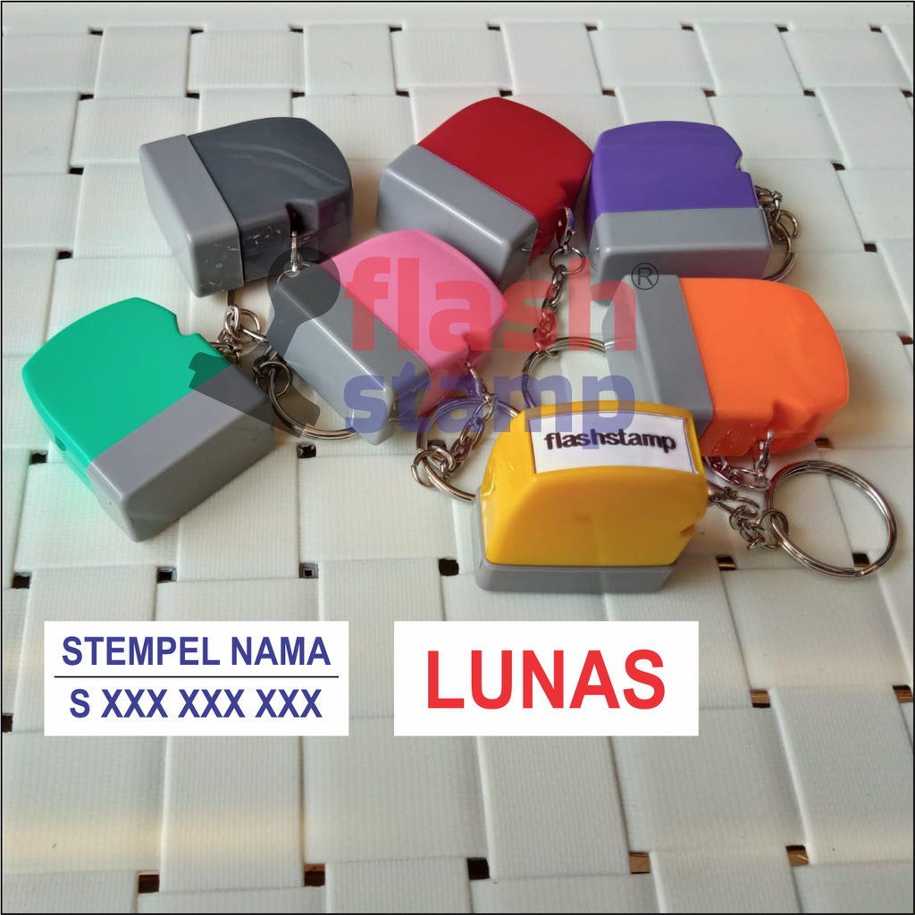 Jual Stempel Nama Mini 10 x 27 mm Warna Pastel Gantungan Kunci Nama Dokter Bidan Perawat Guru ...
