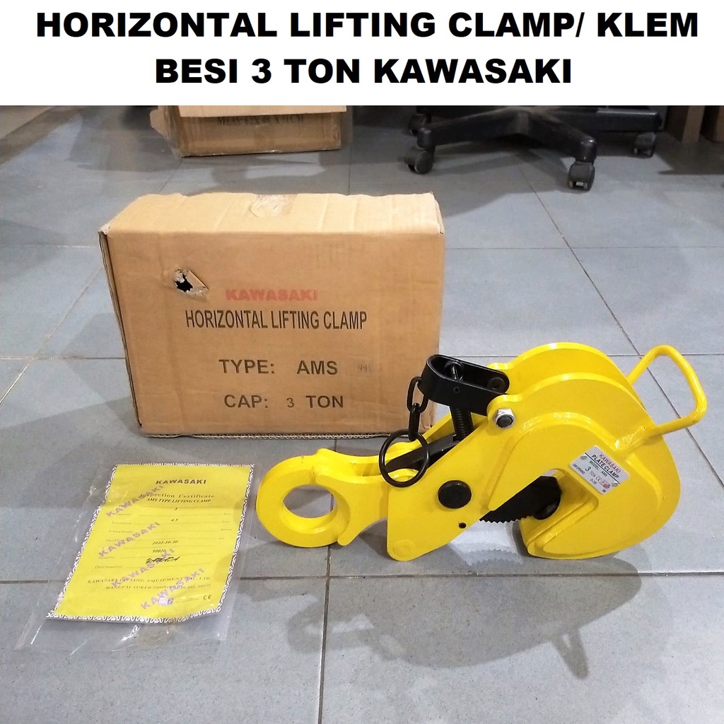 Jual Horizontal Lifting Clamp Klem Besi 3 Ton KAWASAKI Alat Angkat Plat ...