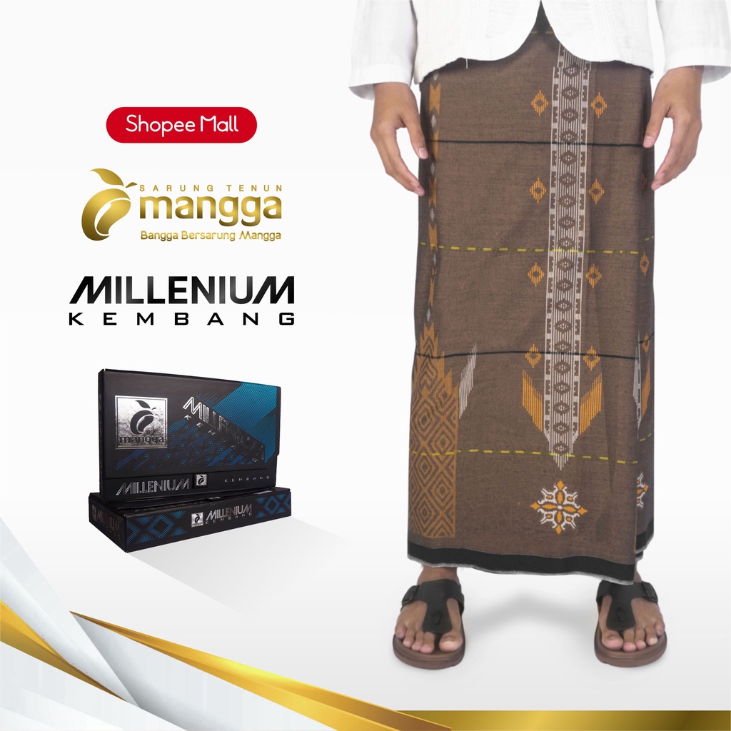 Jual Sarung Mangga New Millenium Kembang Mocca | Shopee Indonesia
