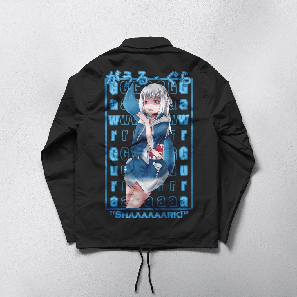 Jual Jaket Coach Anime VTuber Gawr Gura Jaket windbraker Jaket Water ...