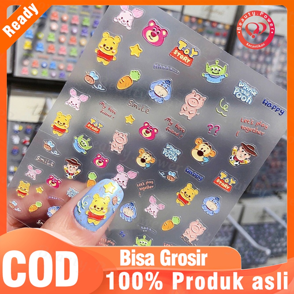 Jual Cartoon Stiker Kuku Nail Embossed Sticker DIY Ultra Thin Cute ...