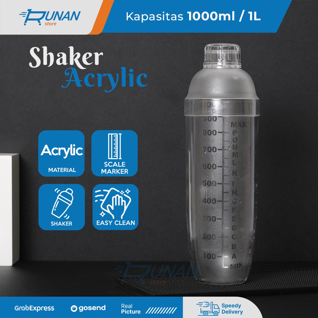 Jual Shaker 1L PlastiK Shaker Cocktail Plastic 1 Liter Bartender ...