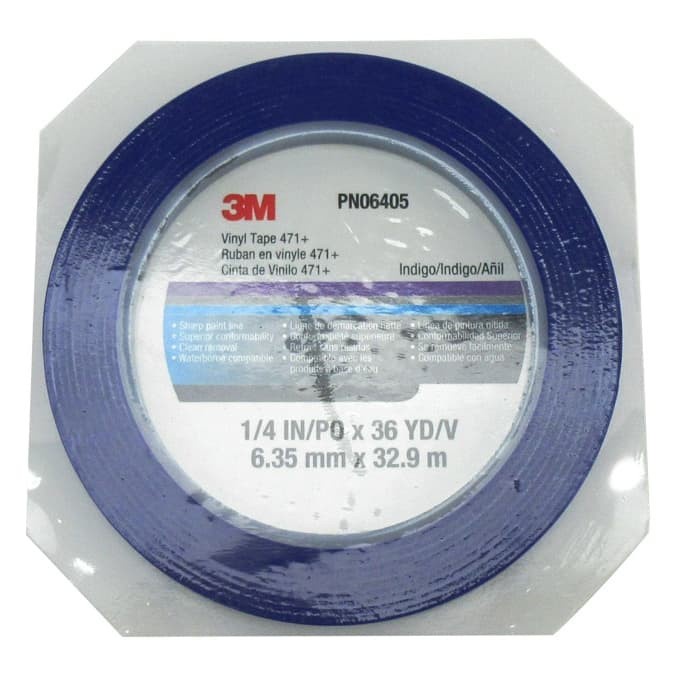 Jual Selotip 3M Masking Vinyl Tape 471+ Profesional Blue Size 1/4 In X ...