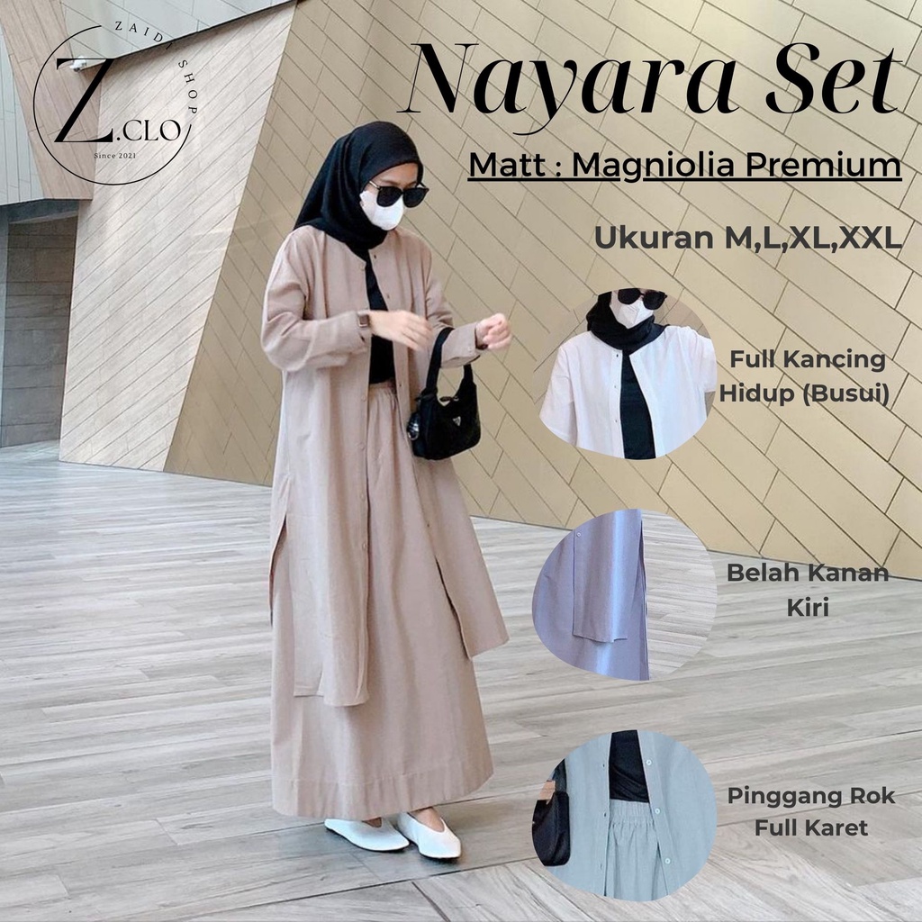 Jual Nayara One Set Tunik + Rok Polos Wanita Bahan Magnolia Premium ...