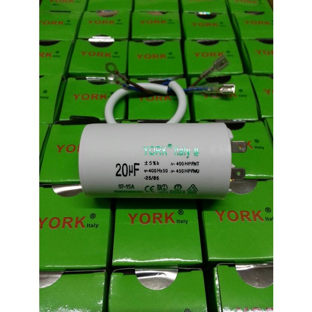 Jual YORK 20 UF - 450V KAPASITOR / CAPACITOR COLOK DAN KABEL (CAPACITOR ...