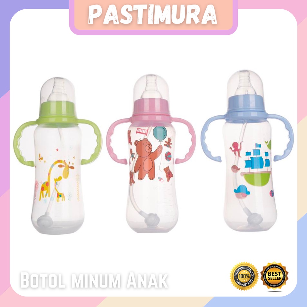 Jual [PSM] Botol Minum Anak Botol Susu 280ml Botol Minum Bayi BPA Free Dapat Sedotan Anti Tumpah ...
