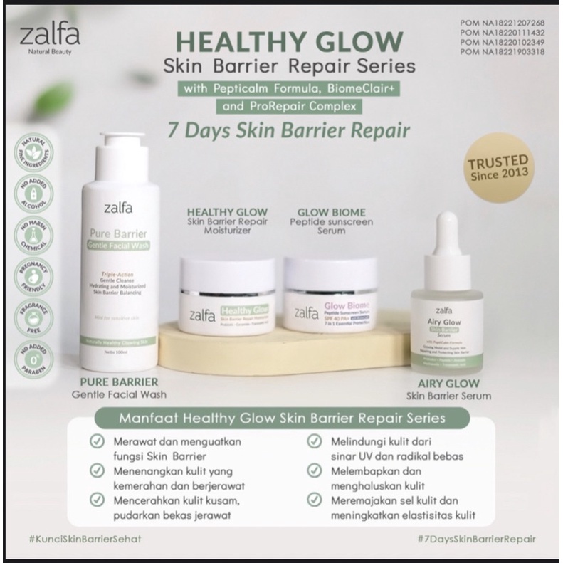 Jual Healthy Glow Skin Barrier Repair Series Zalfa Natural | Shopee ...