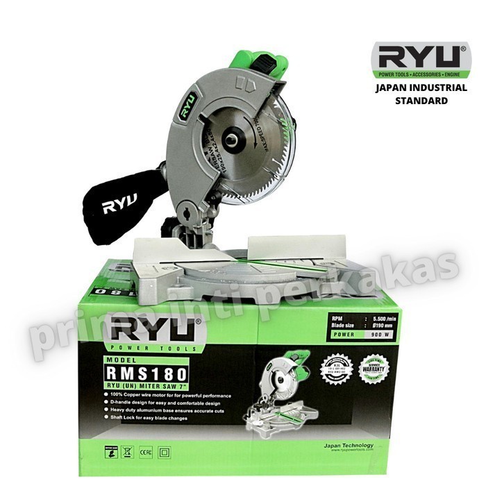 Jual RYU RMS 180 MESIN POTONG ALUMUNIUM KAYU MITRE SAW 7" MITER SAW 7 ...
