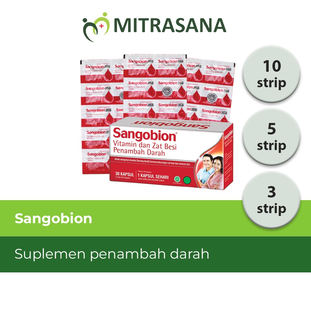 Jual Sangobion 1 Strip 10 Tablet - Suplemen Penambah Darah | Shopee ...