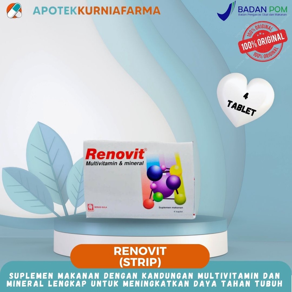 Jual Renovit Strip 4 Kaplet Multivitamin & Mineral | Shopee Indonesia