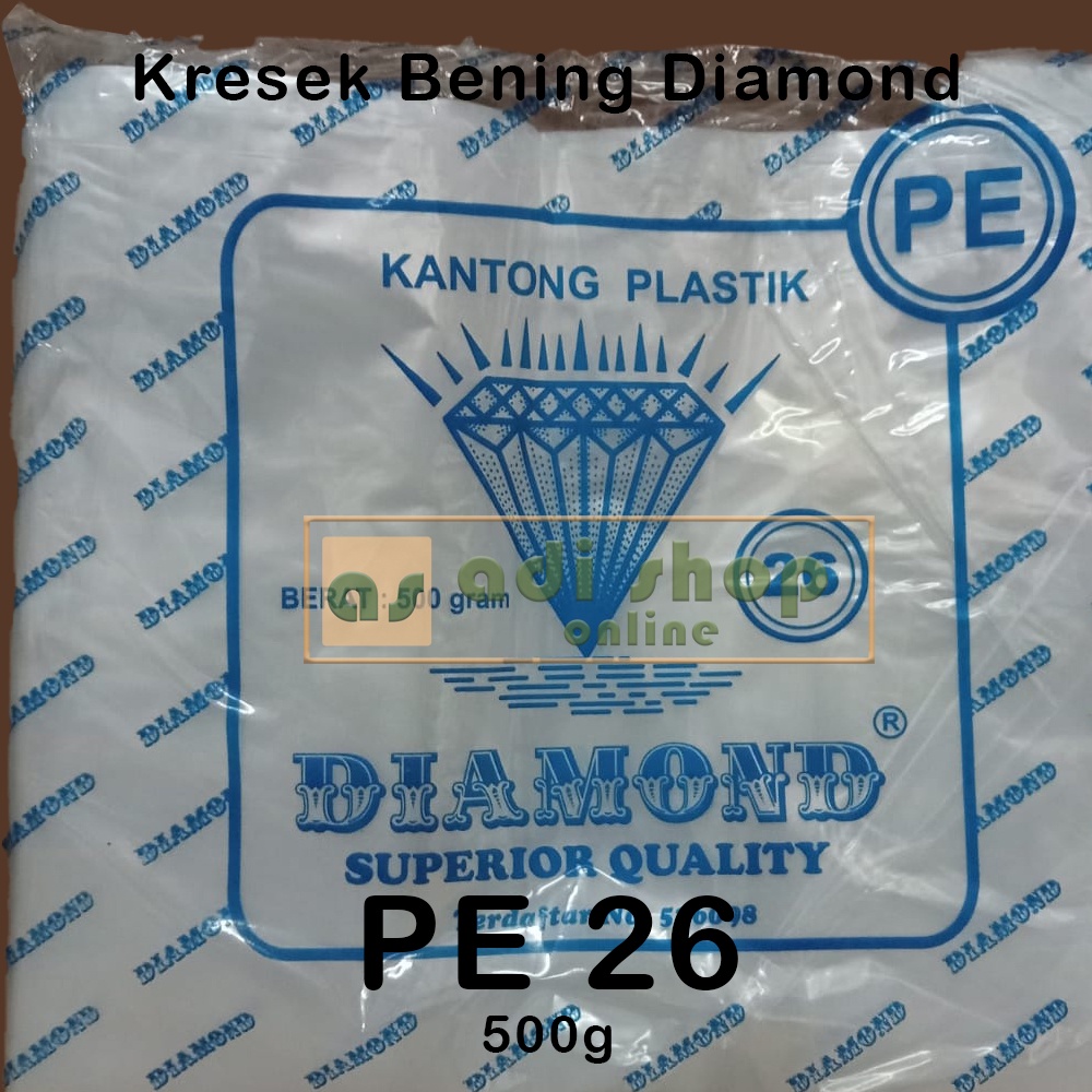 Jual Plastik Kresek Bening Diamond PE 26 isi 500g | Shopee Indonesia