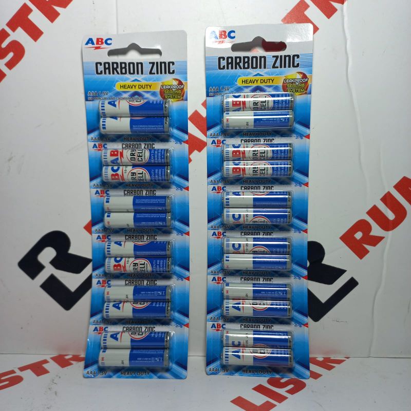 Jual Baterai ABC BIRU Carbon Zinc Renteng AA/AAA | Shopee Indonesia