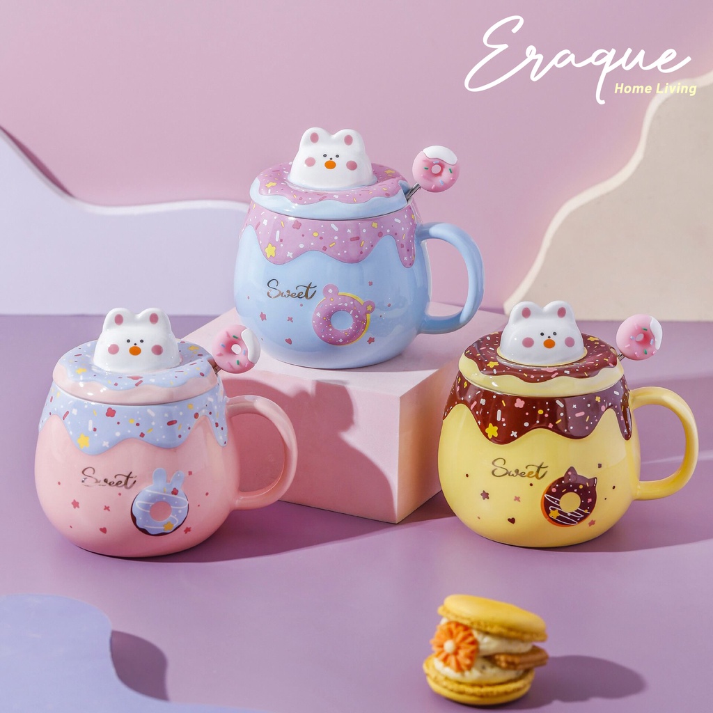 Jual Sweet Donut Mug / Hadiah Kado Gelas Cangkir Donat Kelinci Keramik ...