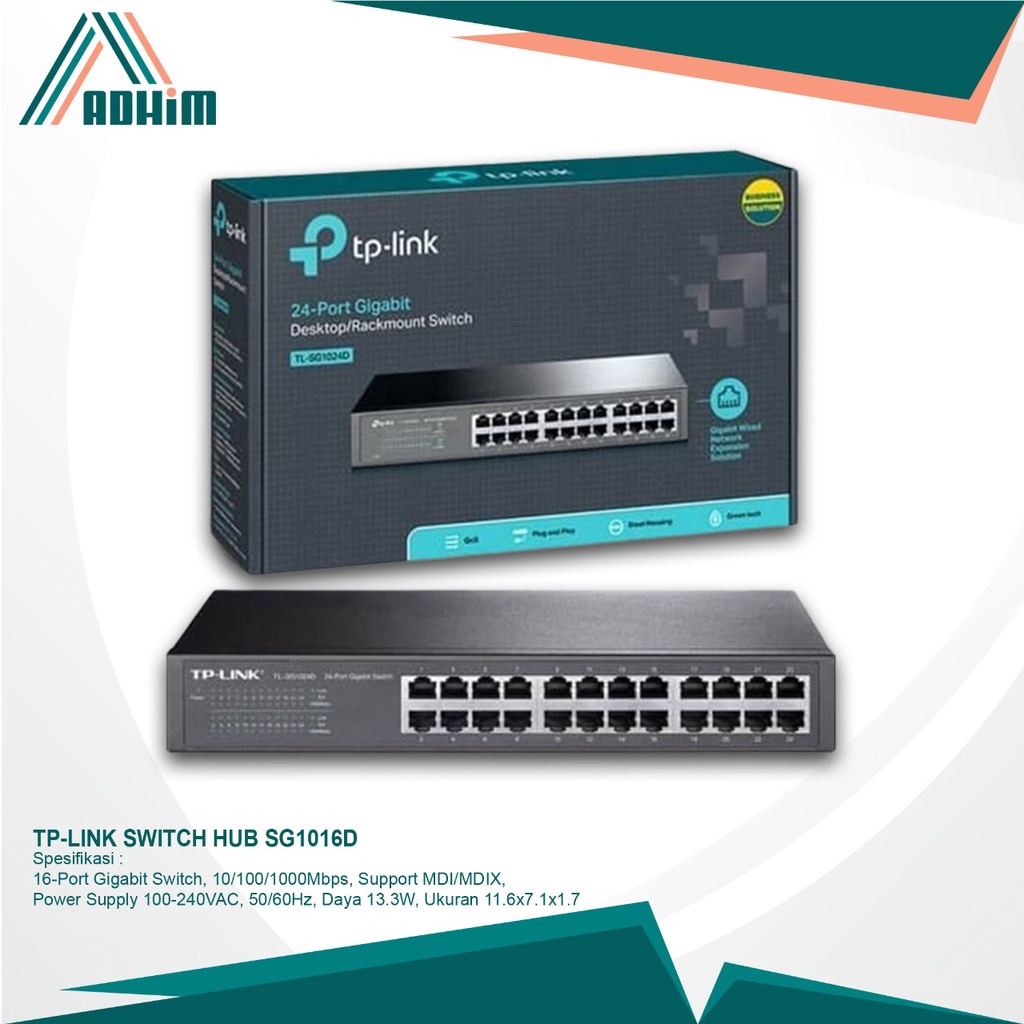 Jual Switch Hub 16 Port TP-Link TL-SG1016D Gigabit Desktop/Rackmount ...