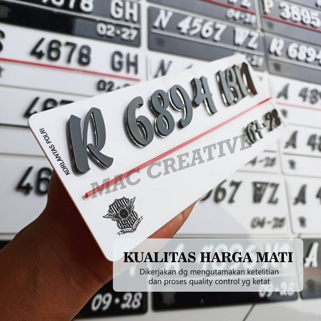Jual PLAT MOTOR AKRILIK 3D TIMBUL , PLAT MOTOR VARIASI AKRILIK DOBEL ...