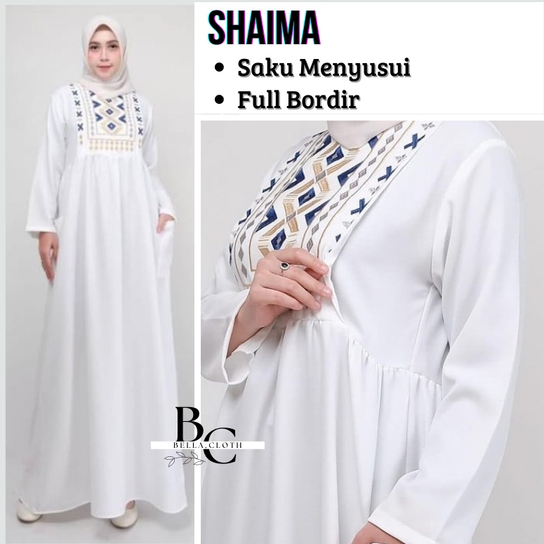 Jual Shaima Dress-Gamis Putih Wanita Menyusui-Baju Gamis Wanita Putih ...