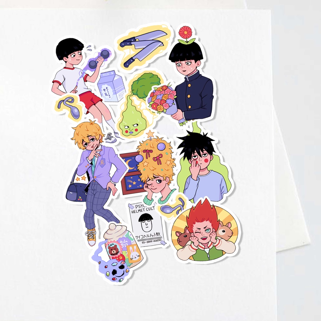 Jual Sticker Anime Mob Psycho 100 Aesthetic Stiker Waterproof (13pcs ...