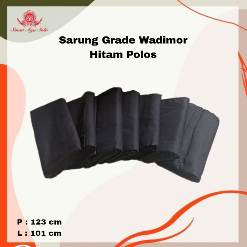 Jual Sarung Hitam Polos Dewasa | Grade Wadimor Tanpa Box | Bahan Katun ...