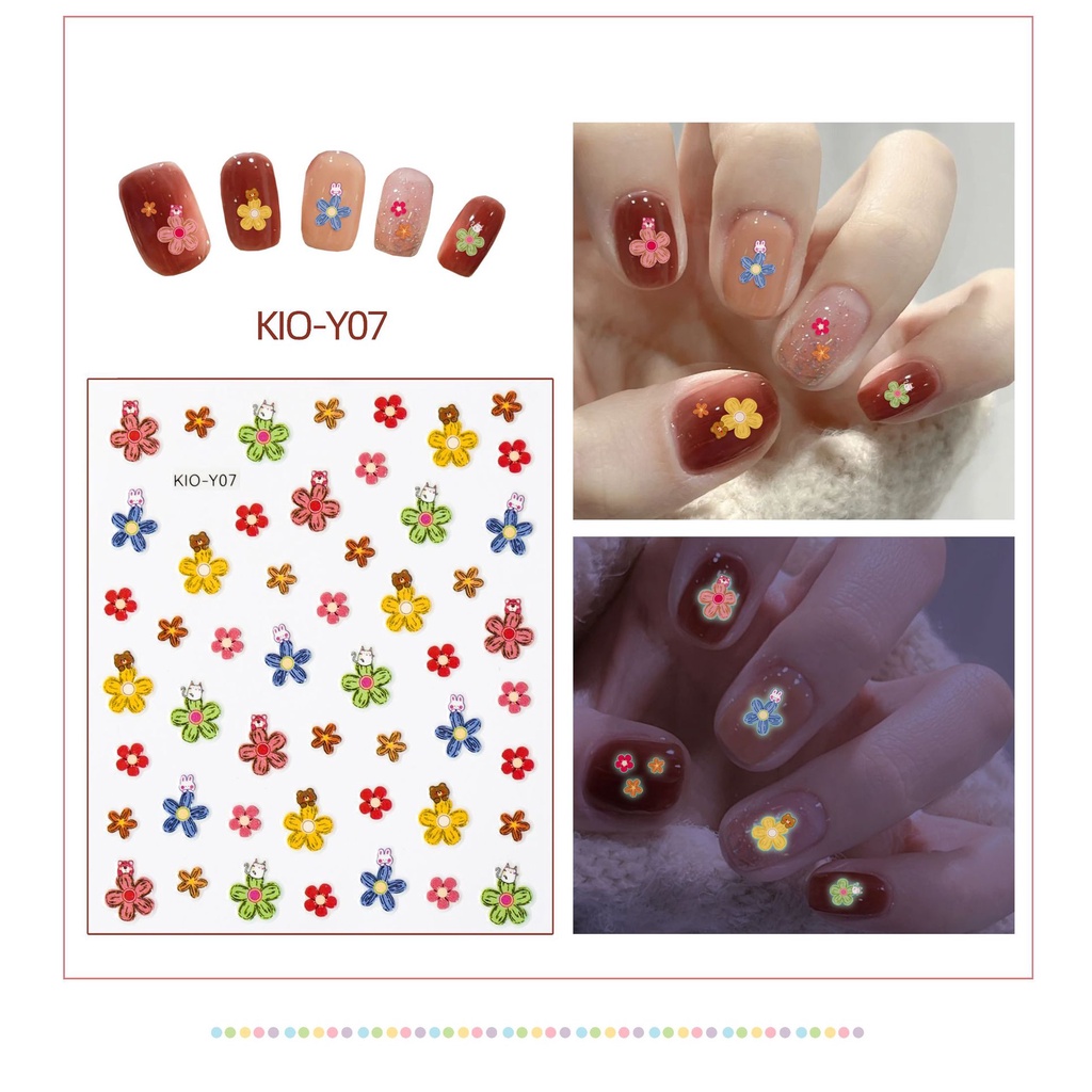 Jual sticker kuku timbul golw in the dark motif kartun jepang/ kartun ...