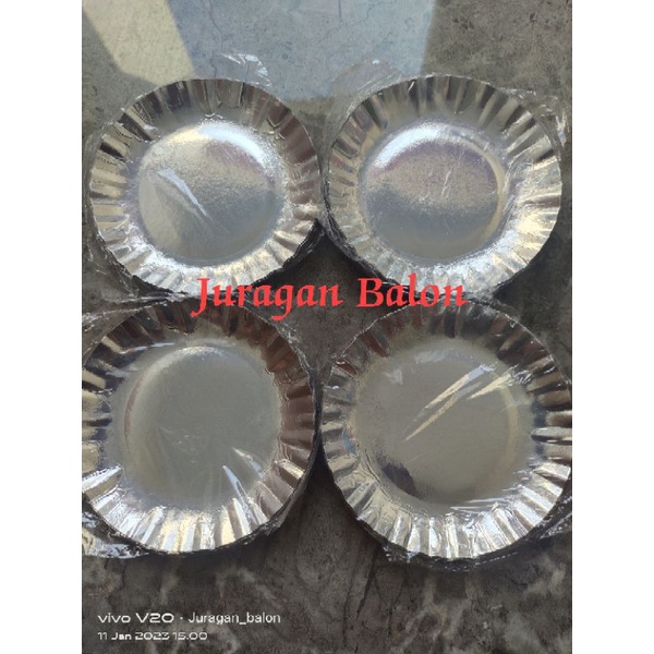 Jual Piring Kue Kertas isi 10pcs/ Piring Ulang Tahun/ Piring Kertas Gold Silver (minimal belanja ...