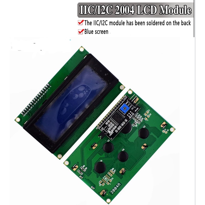 Jual Lcd 2004 20x4 Serial Interface Module I2c Iic Layar Blue Biru 8015