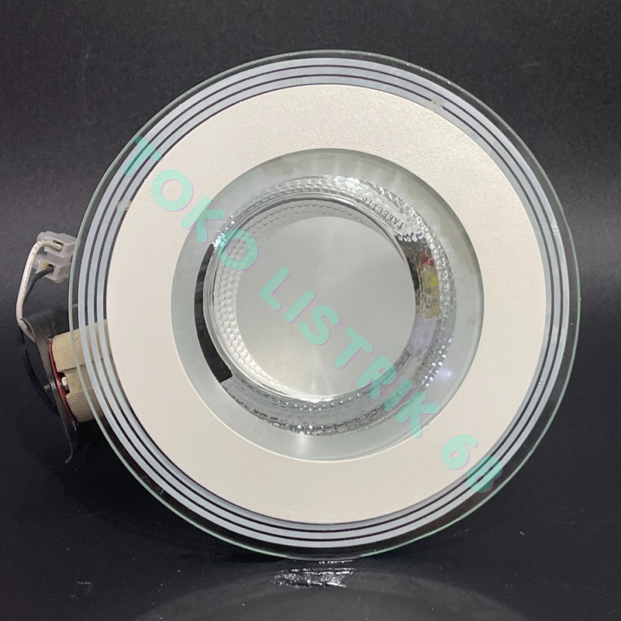 Jual kap fitting lampu downlight 4 inch 4" BULAT rumah fitting miring ...
