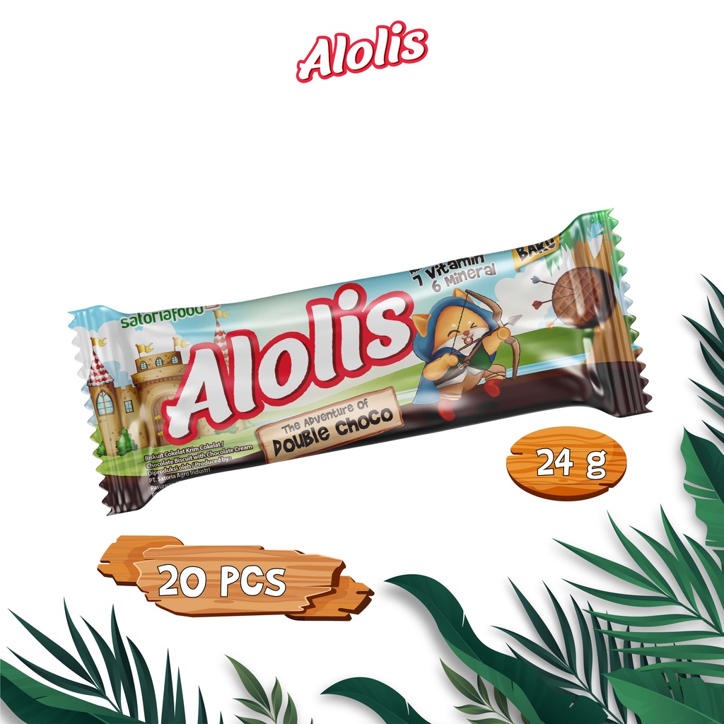 Jual Alolis Double Choco Cookies 24 gr Family Pack - snack / camilan ...