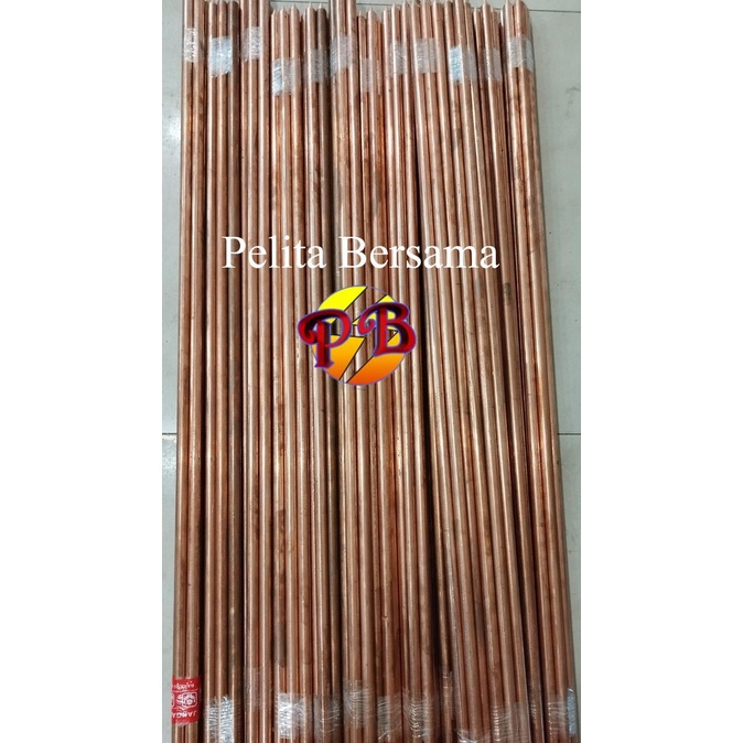Jual Grounding Rod / Copper Rod 3/4 X 3 Meter (Besi Tembaga) + Drat ...