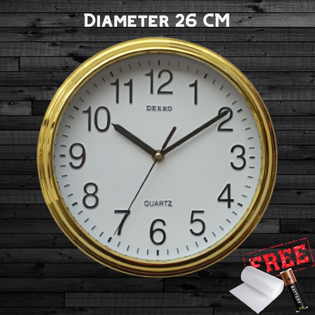 Jual Jam Dinding Murah Bulat Kamar Kantor Ruang Tamu Perak Emas Silver ...
