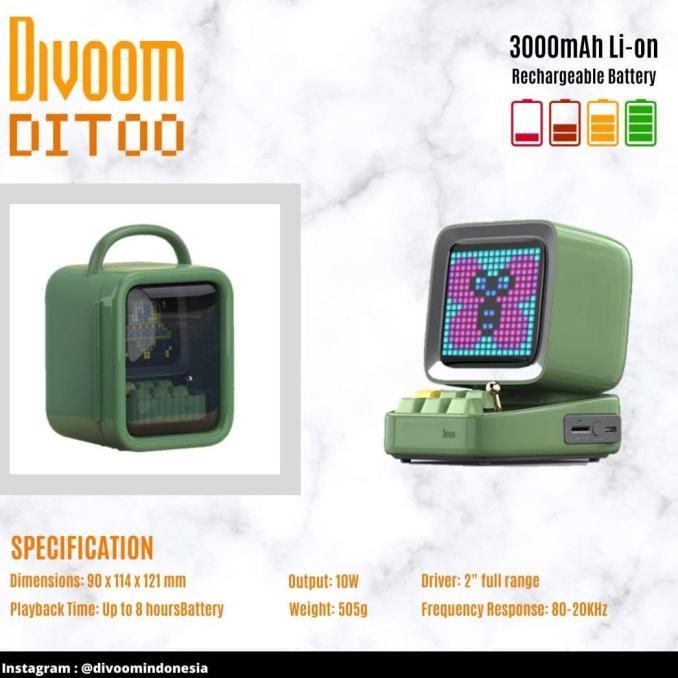 Jual Divoom Speaker Ditoo (Original) Garansi Resmi 1 Tahun | Shopee ...