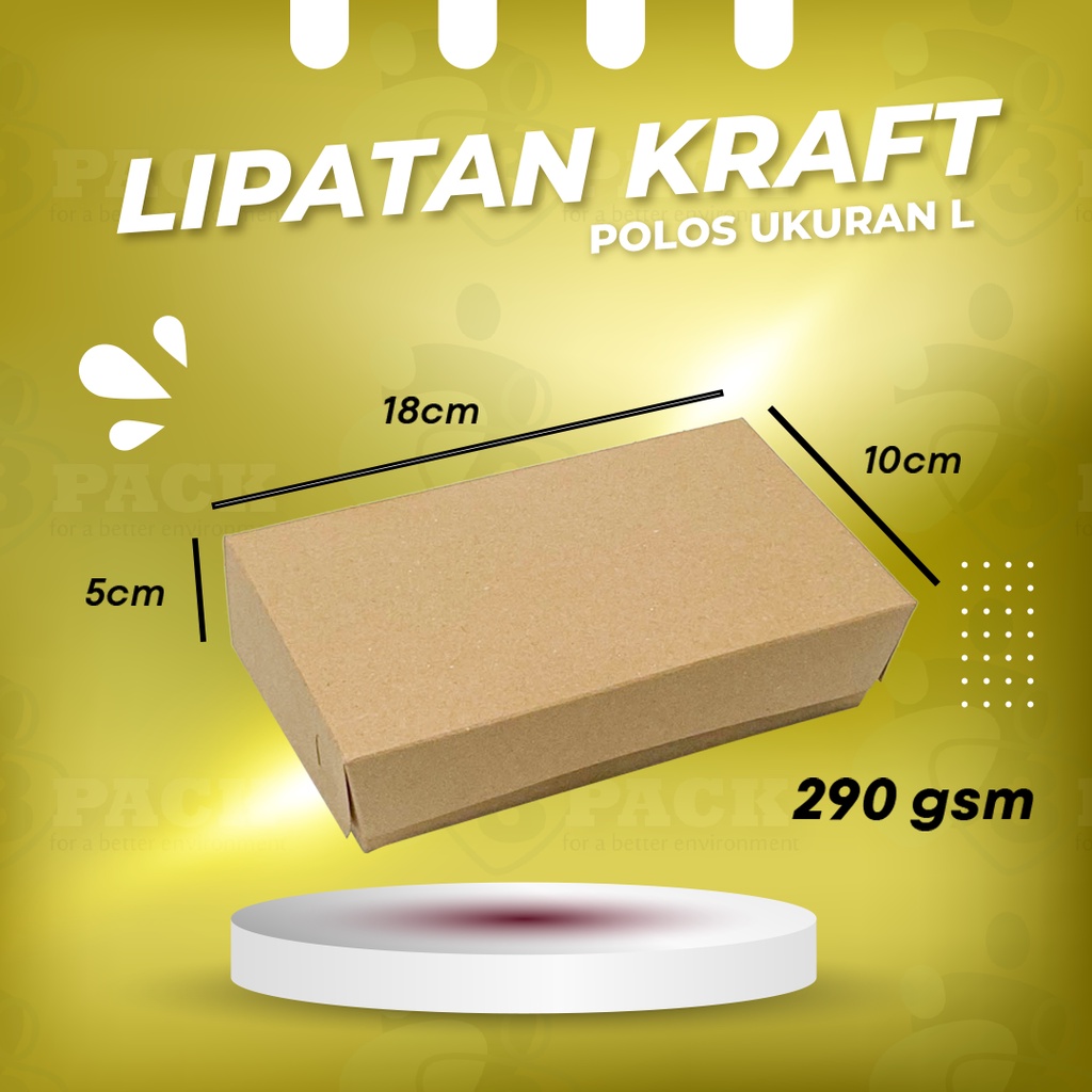 Jual Brown Paper Craft Lunch Box Size L Lembaran/Lipatan-Lunch Box ...