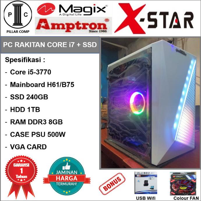 Jual Komputer Rakitan i7 3770/SSD 240 GB/HD 1TB/H61/DDR3 8GB/VGA [M12 ...