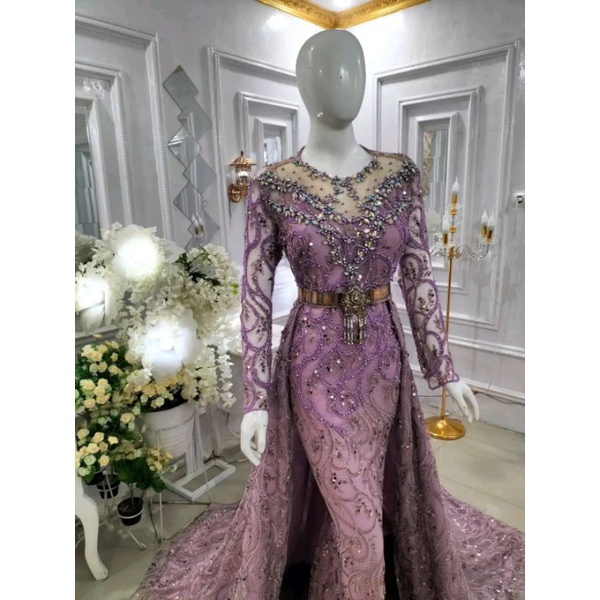 Jual GAUN PENGANTIN MEWAH/GAUN PENGANTIN LILAC | Shopee Indonesia