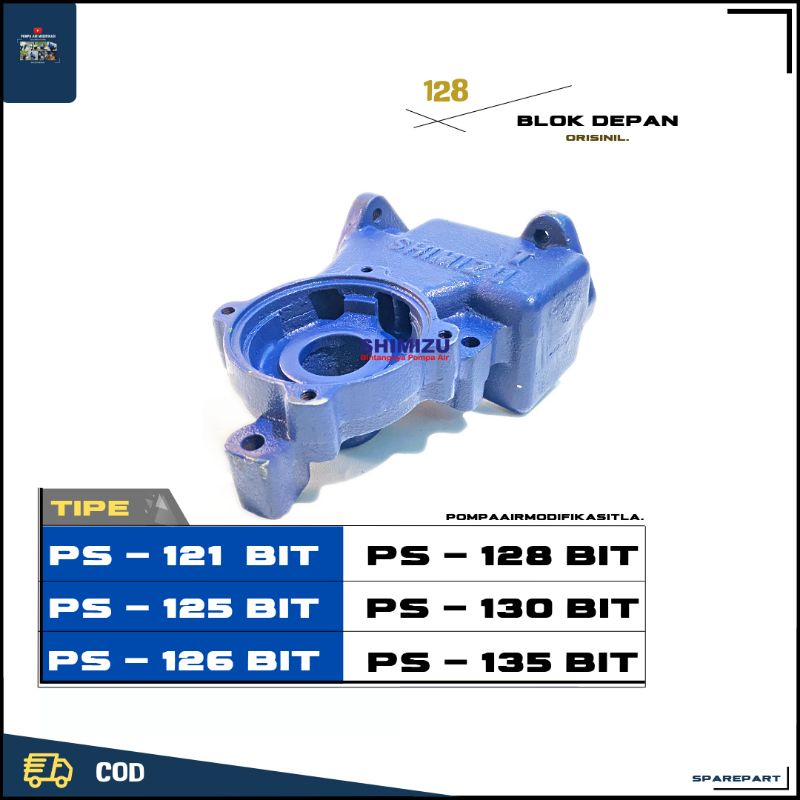 Jual SPAREPART HEAD PUMP POMPA AIR SHIMIZU PS - 128 BIT ORISINIL ...